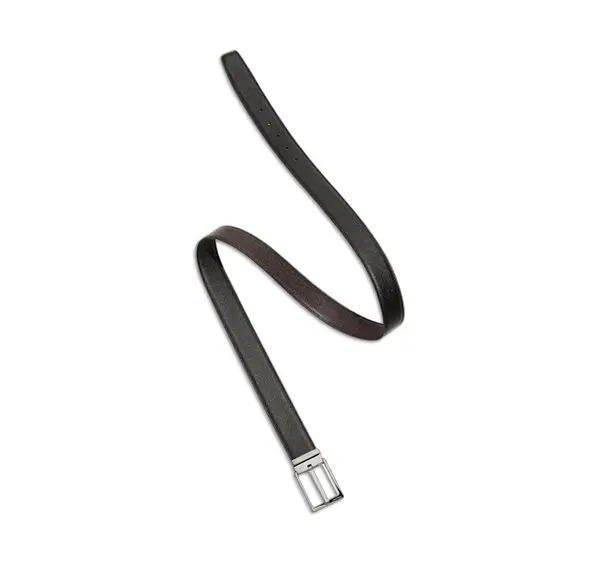 FERRAGAMO Leather Reversible Belt - Nero/hickory