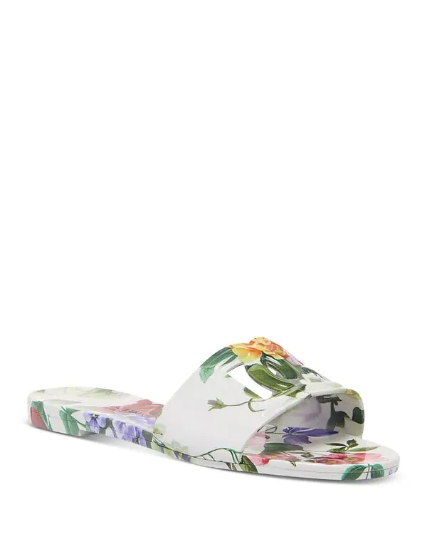 Dolce & Gabbana Logo Pool Slide Sandals - Mix Floral