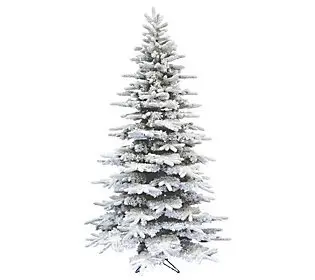 FRASER HILL FARM 10-ft. Flocked Pine Valley Chr Istmas Tree - One-color