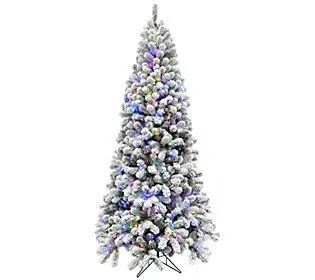 FRASER HILL FARM 7.5-ft. Flocked Silverton Fir Hristmas Tree - One-color