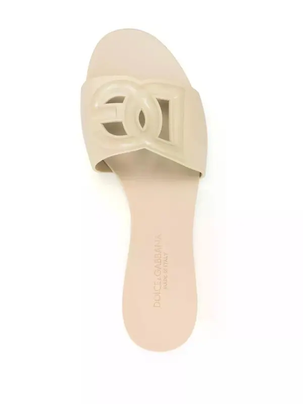 Dolce & Gabbana Dg-logo Slides - Neutrals