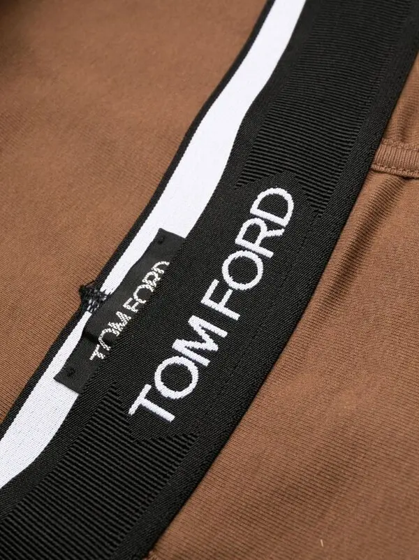 TOM FORD Logo-waistband Stretch-cotton Boxers - Brown