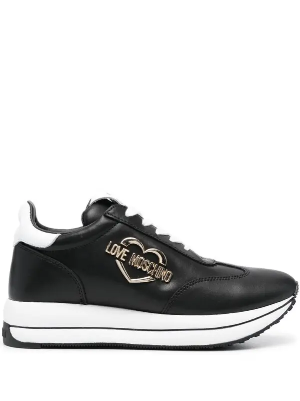 Moschino Logo-plaque Low-top Sneakers - Black