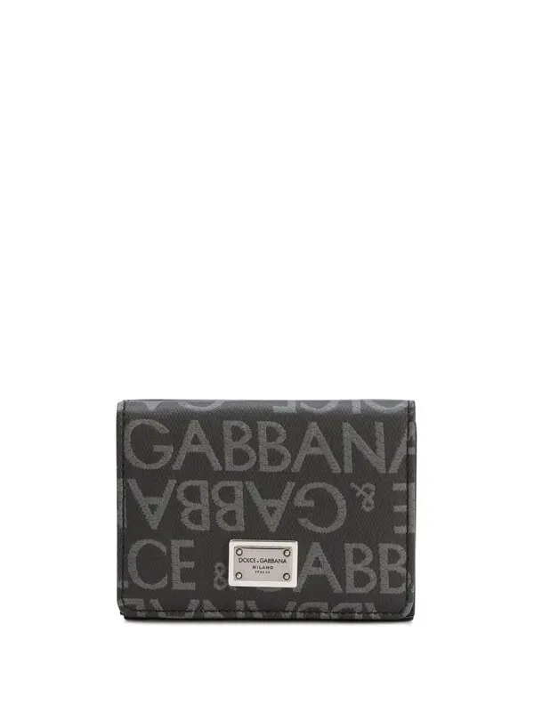 Dolce & Gabbana Logo-plaque Jacquard Wallet - Black