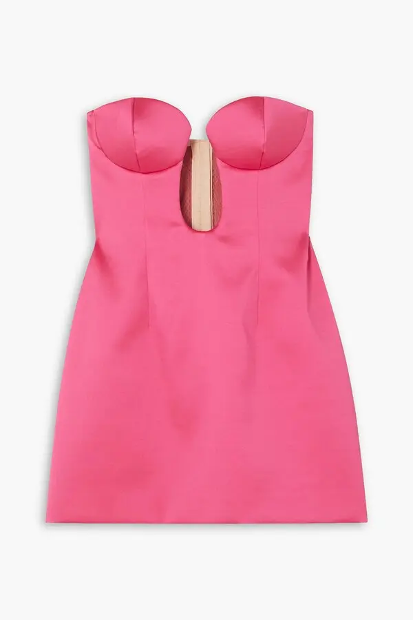 Magda Butrym Strapless Satin-twill Mini Dress