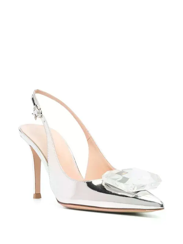 GIANVITO ROSSI Jaipur 90mm Slingback Pumps - Silver
