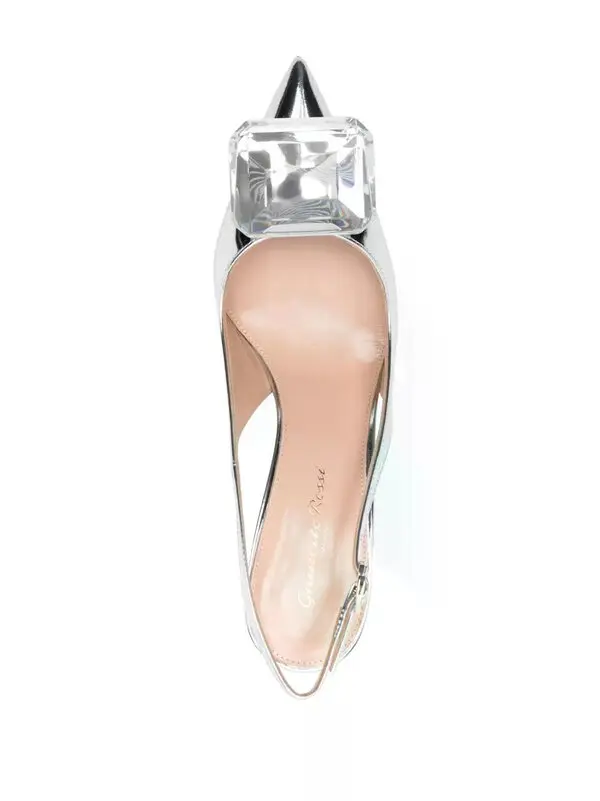 GIANVITO ROSSI Jaipur 90mm Slingback Pumps - Silver