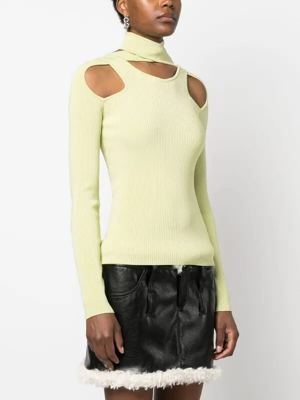 Coperni Cut-out Ribbed Sweater - Green