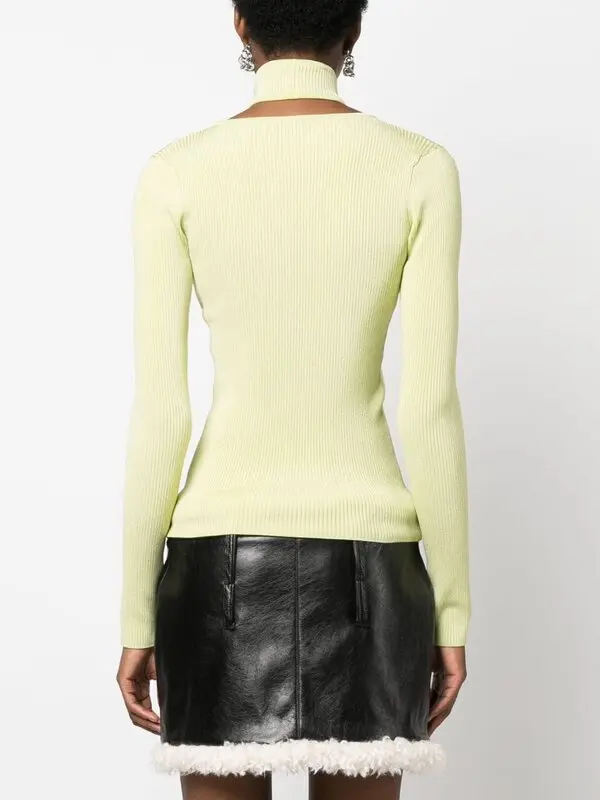 Coperni Cut-out Ribbed Sweater - Green