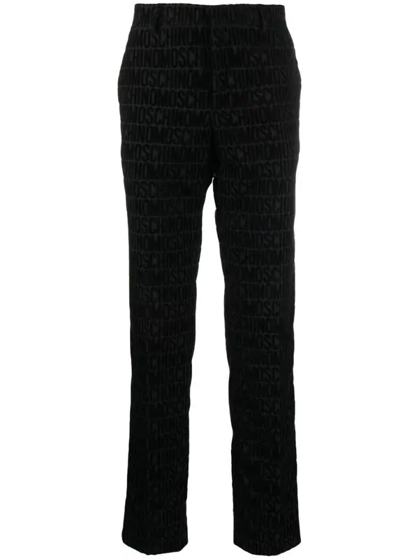 Moschino Flocked Logo Straight-leg Trousers