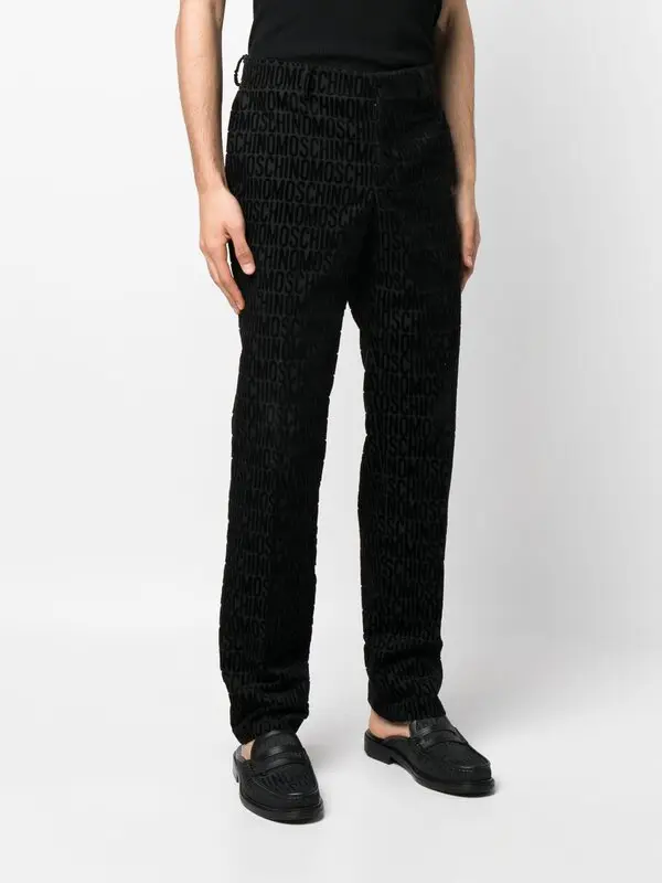 Moschino Flocked Logo Straight-leg Trousers