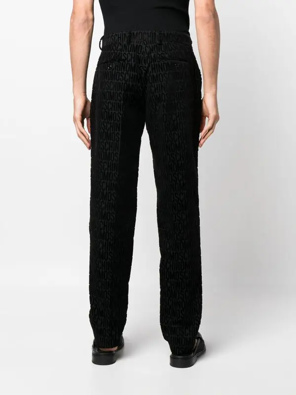 Moschino Flocked Logo Straight-leg Trousers