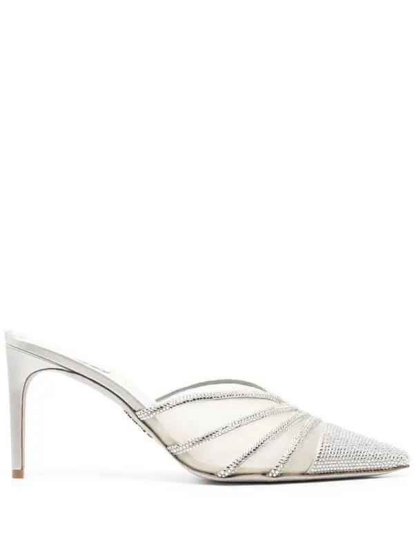 Rene Caovilla Bridal 80mm Crystal-embellished Mules