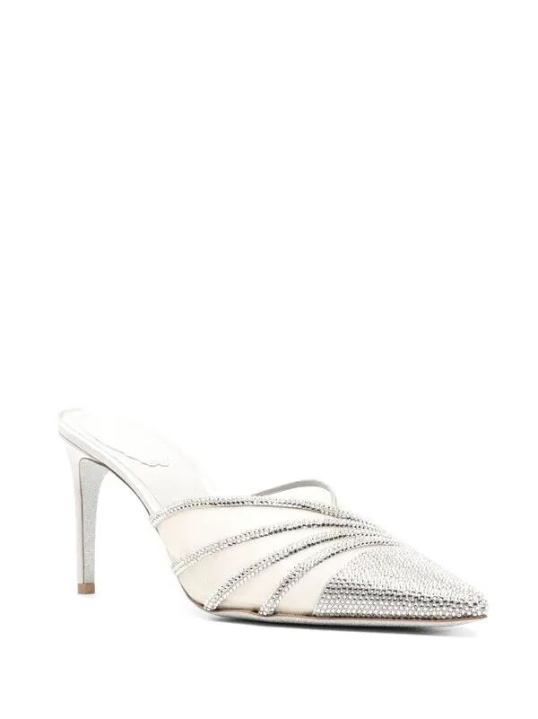 Rene Caovilla Bridal 80mm Crystal-embellished Mules