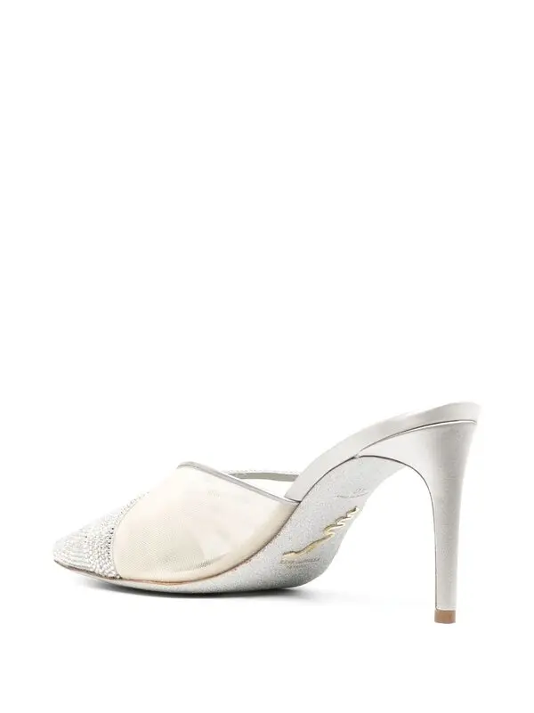 Rene Caovilla Bridal 80mm Crystal-embellished Mules