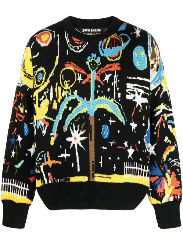 Palm Angels Starry Night Jacquard Jumper