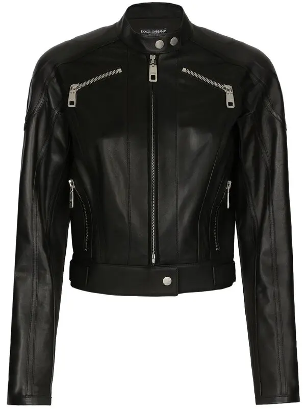 Dolce & Gabbana Long-sleeve Leather Biker Jacket