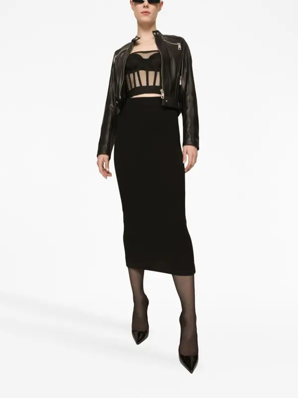 Dolce & Gabbana Long-sleeve Leather Biker Jacket