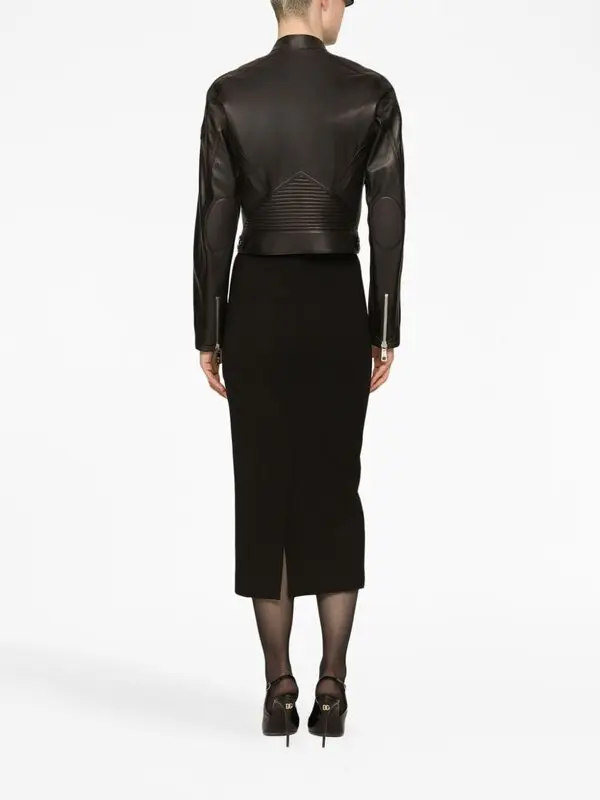 Dolce & Gabbana Long-sleeve Leather Biker Jacket