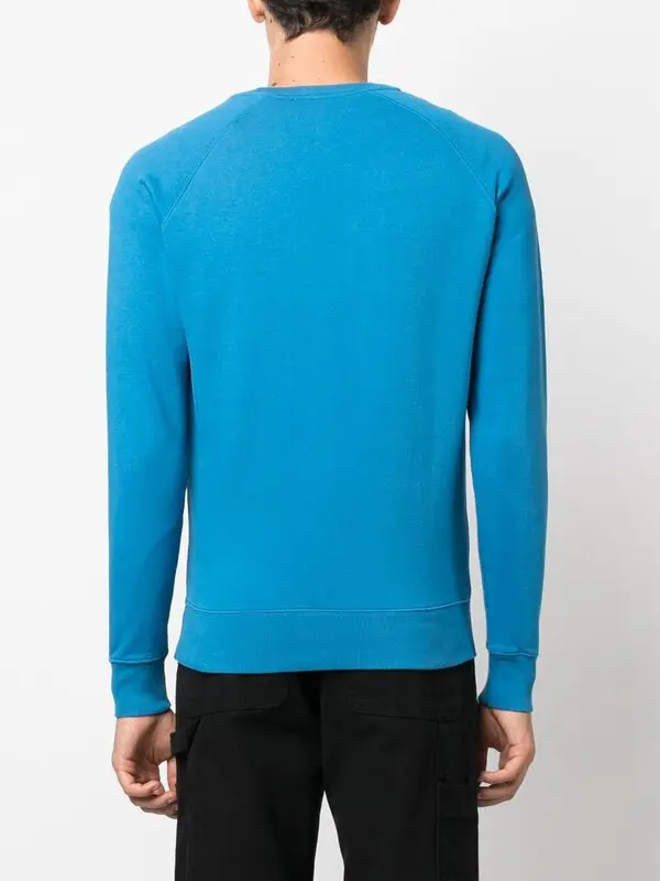 Maison Kitsuné Logo-print Cotton Sweatshirt - Blue