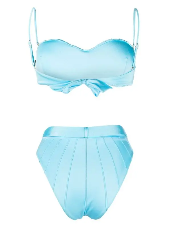 NOIRE SWIMWEAR High-waist Belted Bikini Set - Blue
