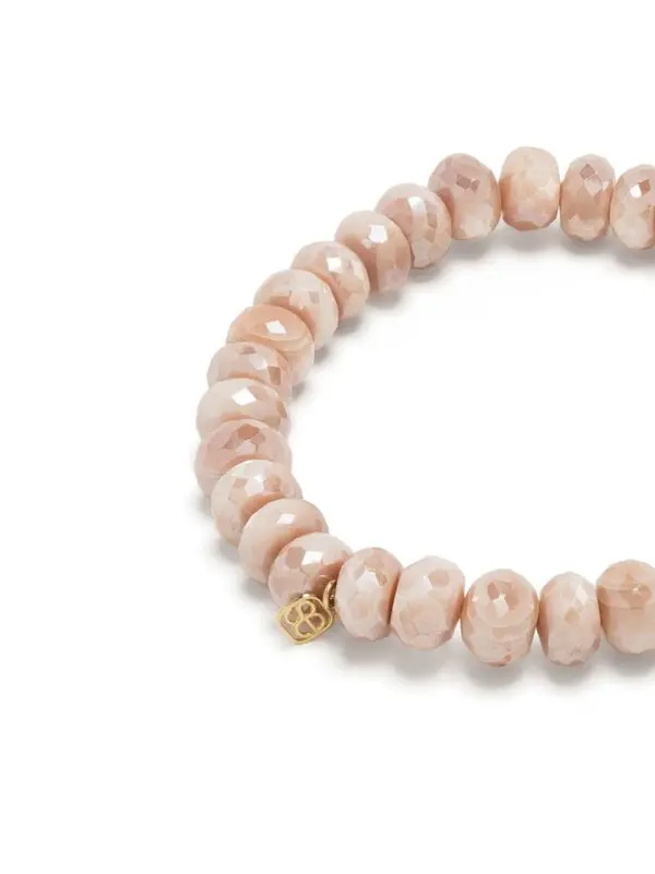 SYDNEY EVAN 14kt Yellow Gold Lightning Bolt Charm Bracelet - Pink