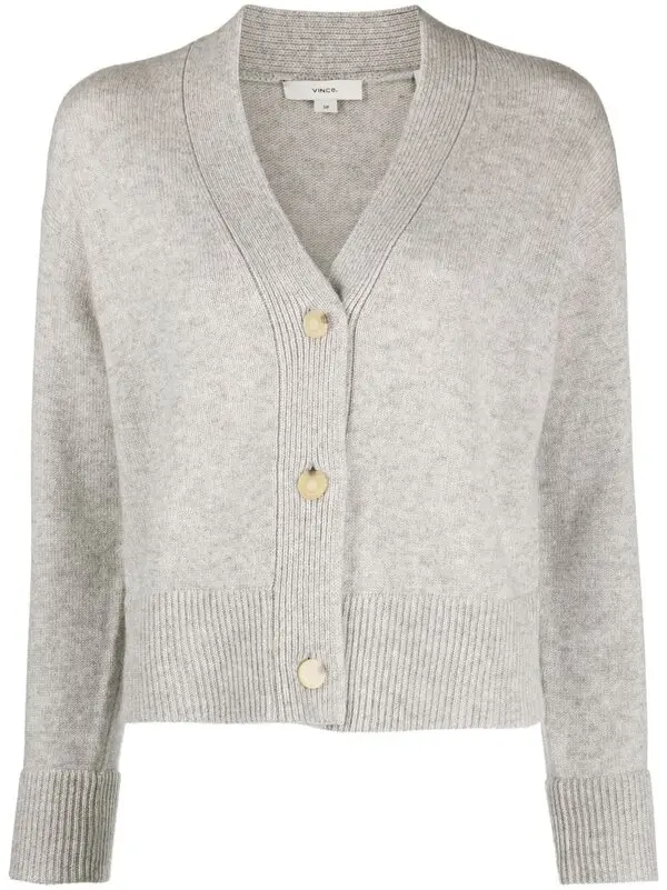 Vince Wool-cashmere Blend Cardigan - Grey