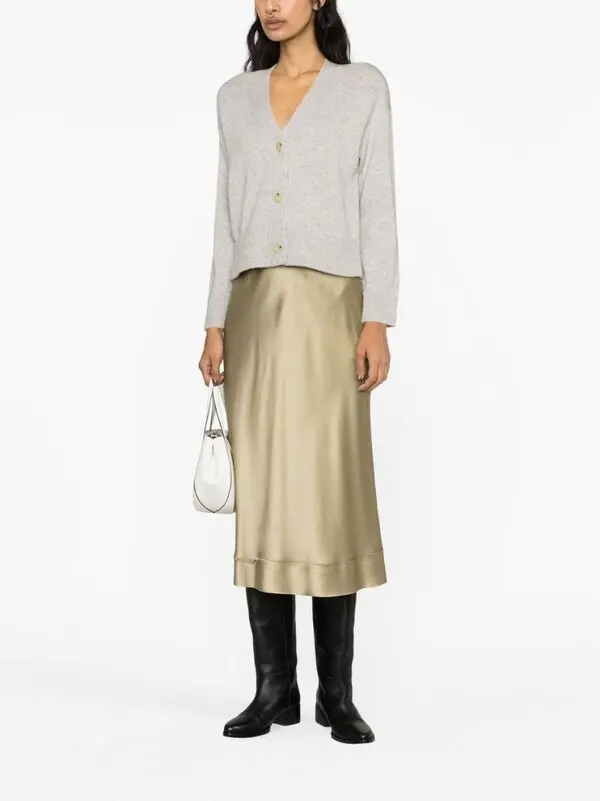 Vince Wool-cashmere Blend Cardigan - Grey