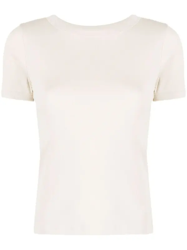 FLORE FLORE Crew-neck Cotton T-shirt - Neutrals