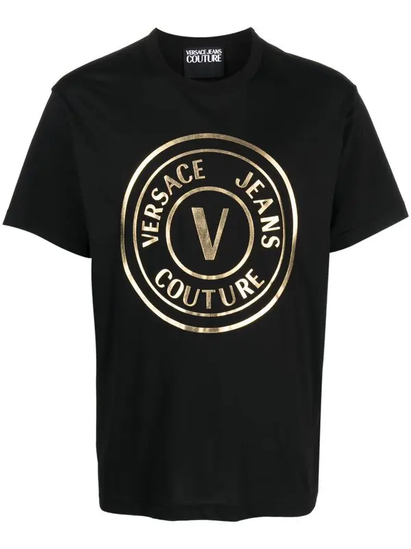 Versace Logo-print Cotton T-shirt - Black
