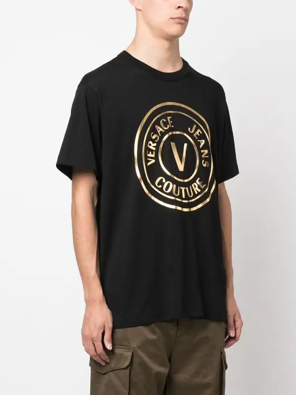 Versace Logo-print Cotton T-shirt - Black