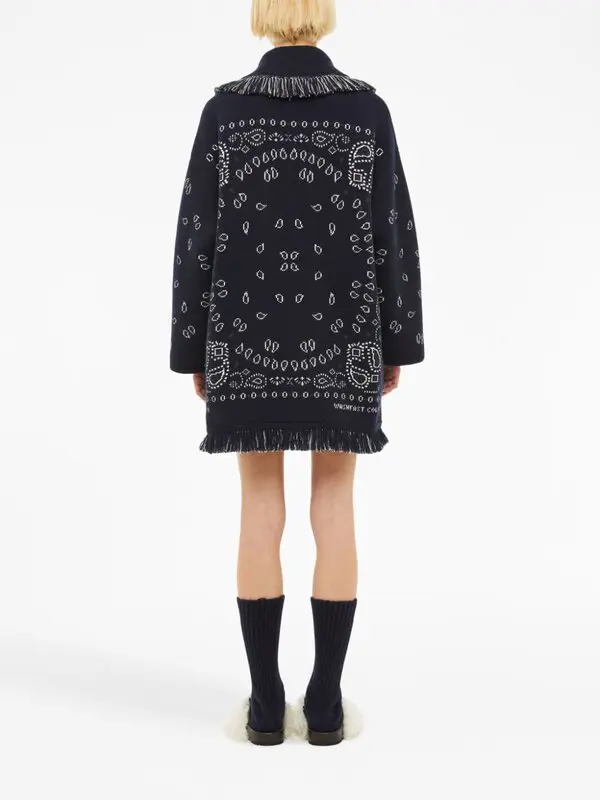 Alanui Bandana Jacquard Cashmere Cardigan - Blue