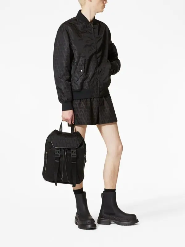 Valentino Garavani Nylon Bomber Jacket With Toile Iconographe Print