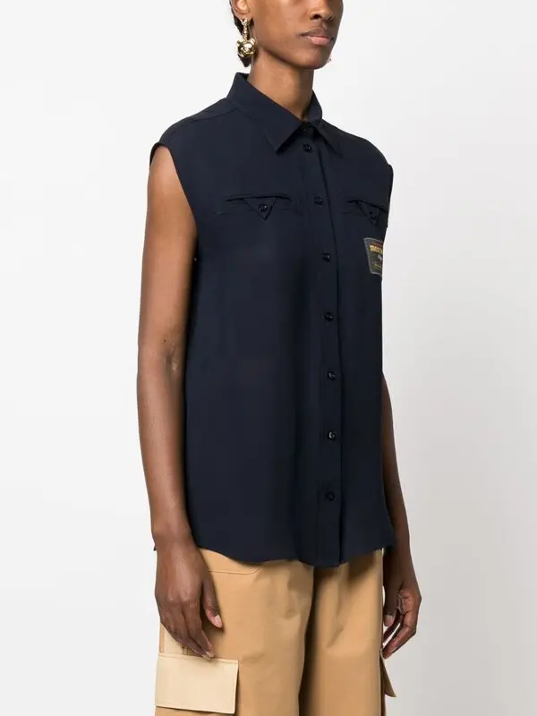 Moschino Sleeveless Silk Shirt