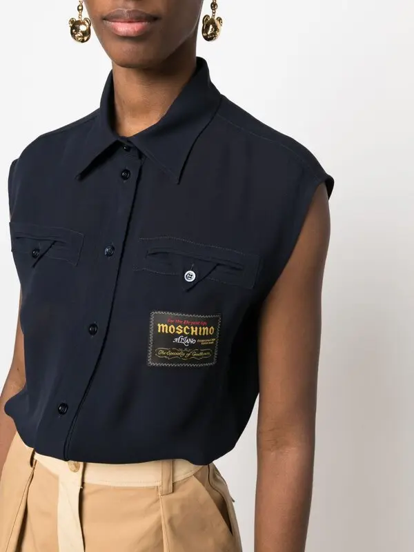 Moschino Sleeveless Silk Shirt