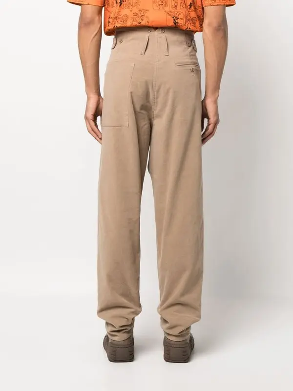 Moschino Pleat-detail Cotton Straight Trousers