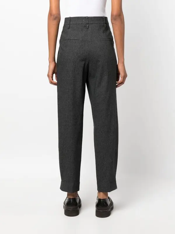 Brunello Cucinelli Monili-embellished Tapered Trousers - Grey