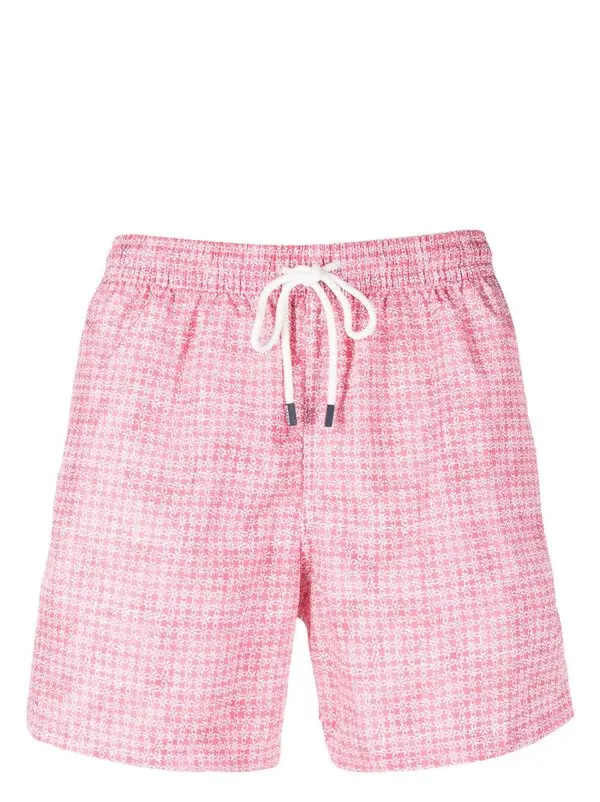 Fedeli Floral Print Swim Shorts - Pink