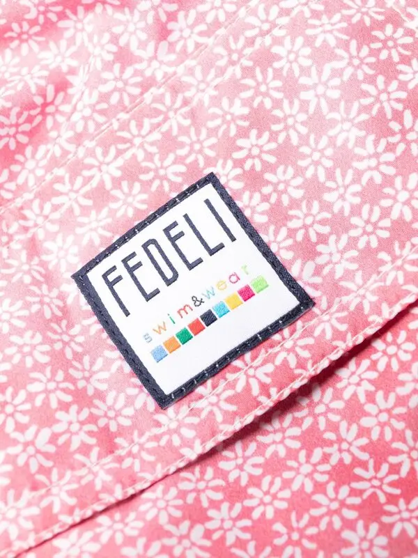Fedeli Floral Print Swim Shorts - Pink