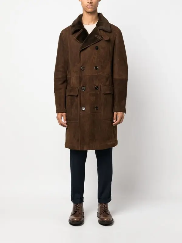 Brunello Cucinelli Double-breasted Lambskin Coat