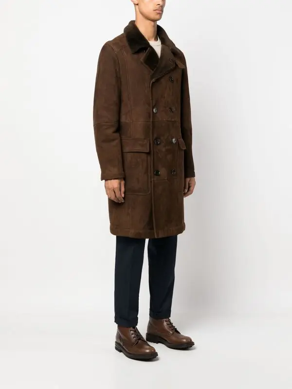 Brunello Cucinelli Double-breasted Lambskin Coat