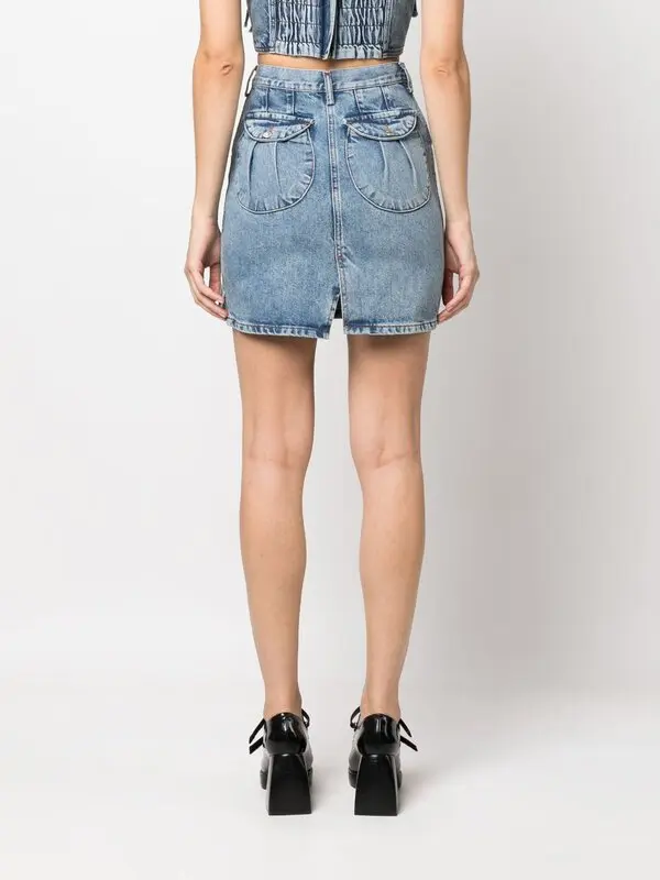 Moschino Fringe-detail Denim Skirt