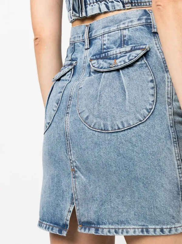 Moschino Fringe-detail Denim Skirt