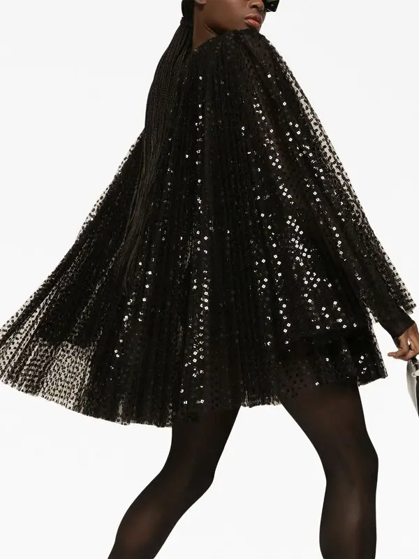 Dolce & Gabbana Sequin-embellished Flared Minidress