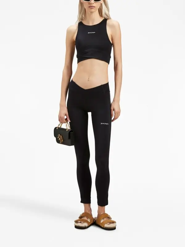 Palm Angels Logo-print Crop Top - Black