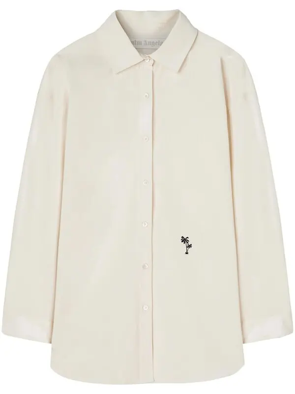 Palm Angels Palms-embroidered Poplin Shirt