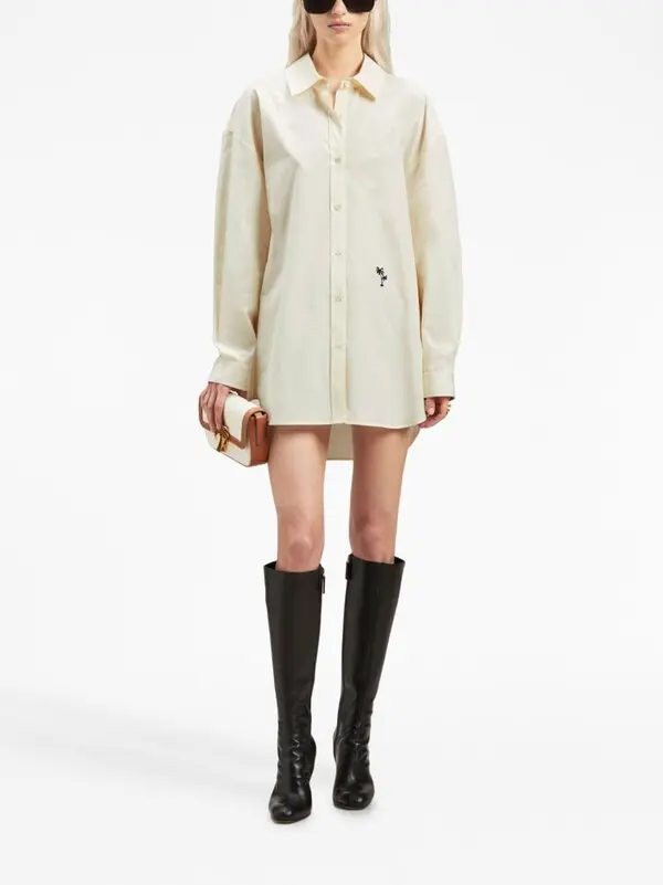 Palm Angels Palms-embroidered Poplin Shirt