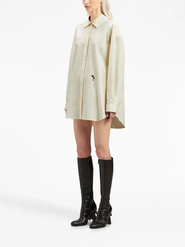 Palm Angels Palms-embroidered Poplin Shirt