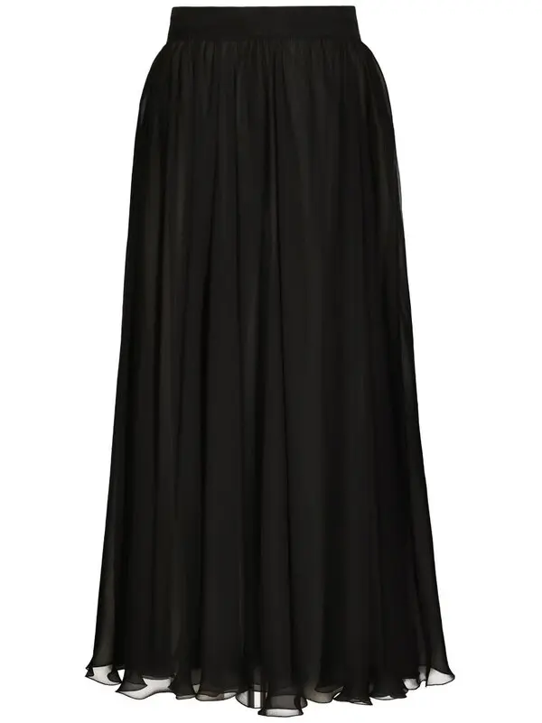 Dolce & Gabbana High-waisted Pleated Midi Skirt - Black