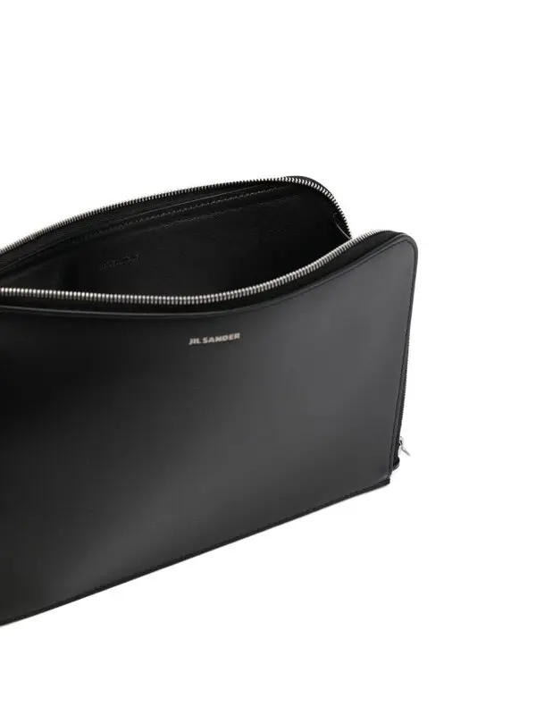 JIL SANDER Medium Logo-lettering Leather Cardholder - Black